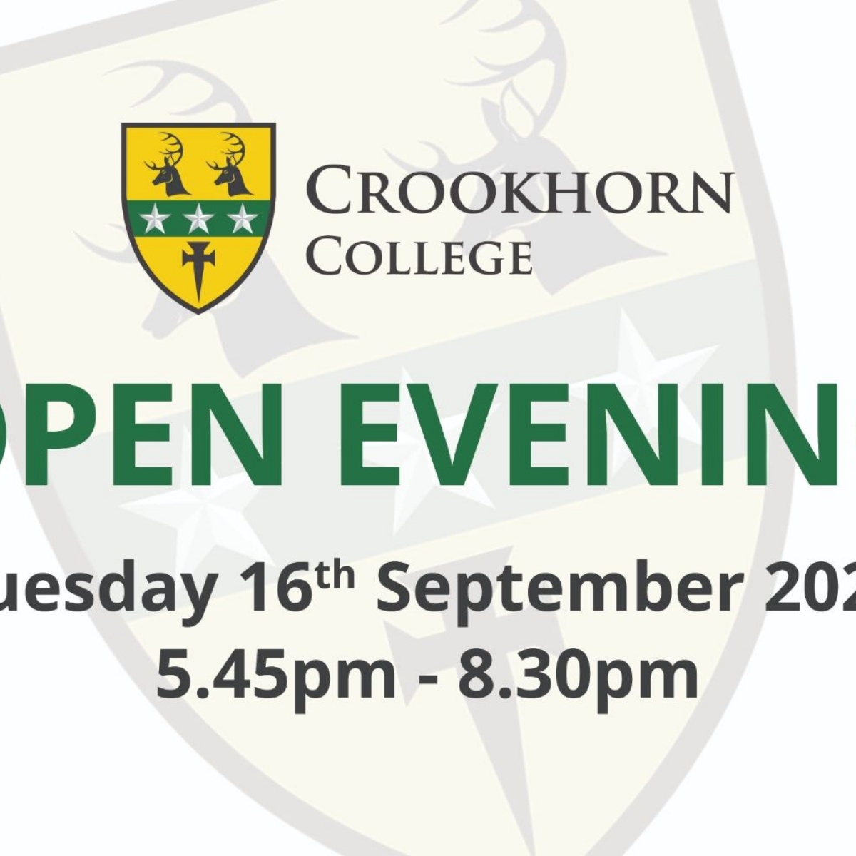 Crookhorn College - OPEN EVENING - This week!